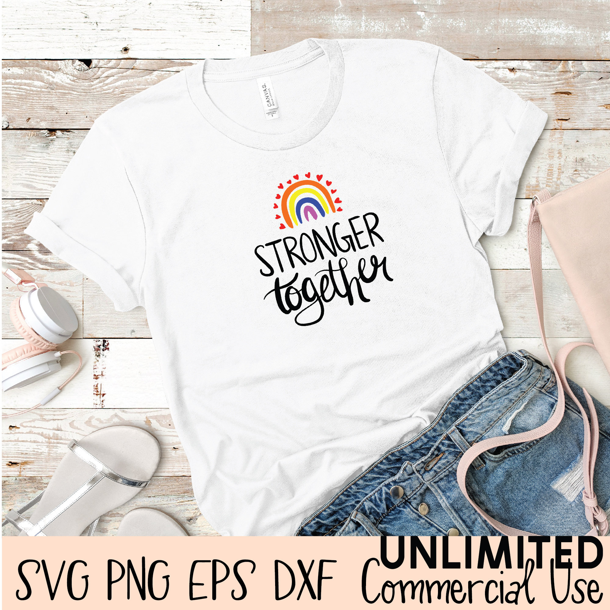 Stronger Together Svg, Rainbow Svg, Rainbow Home Decor Svg, Svg Files ...