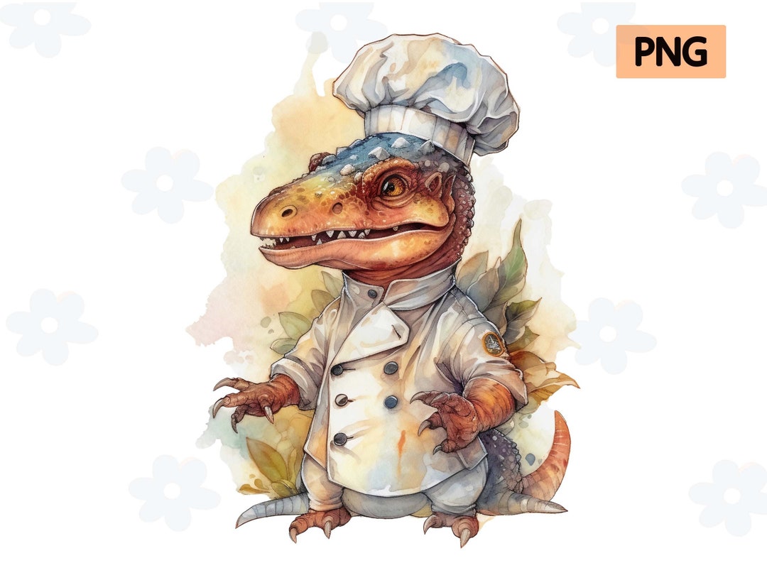 Dinosaur Png Dinosaur Chef PNG Dinosaur Baking Party Dinosaur Birthday ...