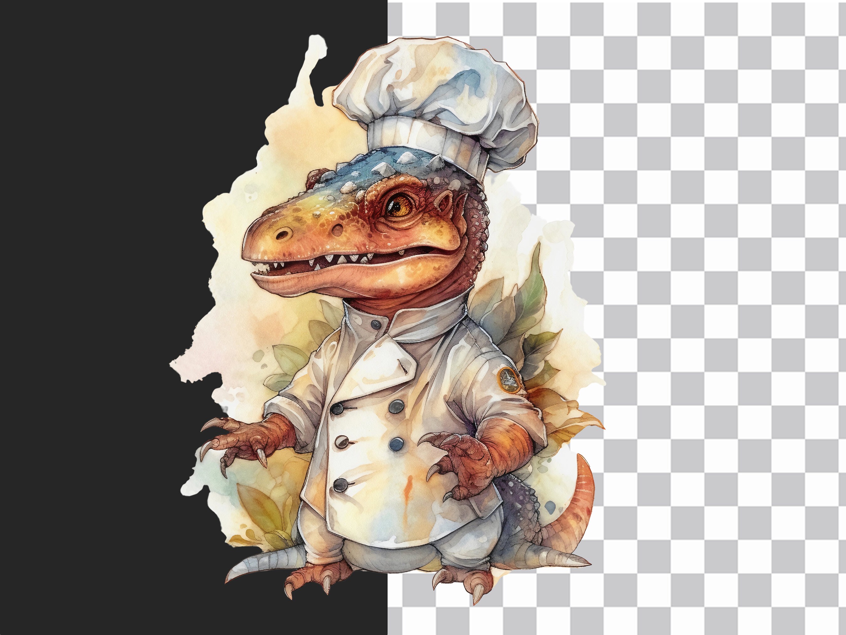Dinosaur Png Dinosaur Chef PNG Dinosaur Baking Party Dinosaur Birthday ...