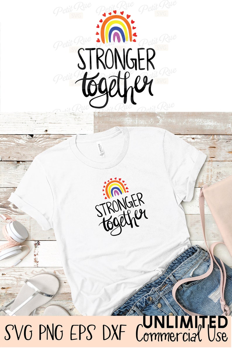 Stronger Together Svg Rainbow Svg Rainbow Home Decor Svg - Etsy