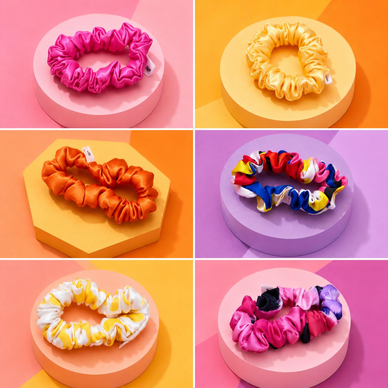 Satin Scrunchie Collection Set of 6 - Etsy