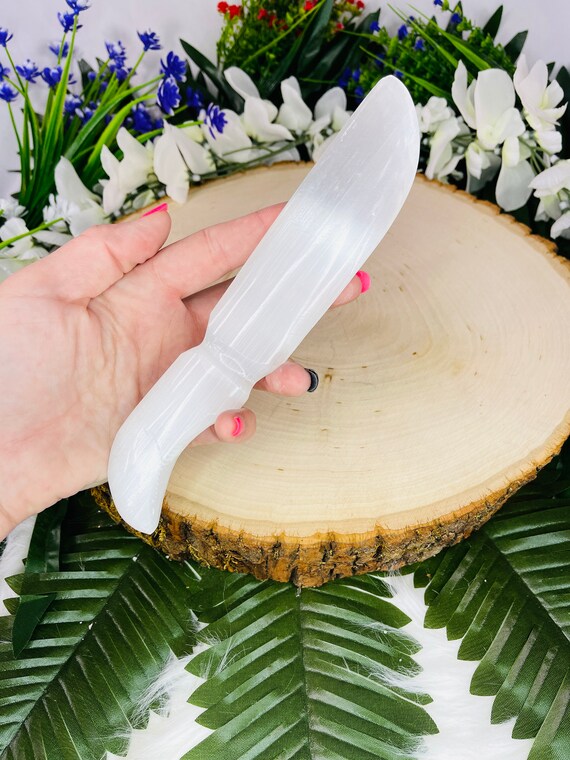 8 Selenite Crystal Knife Athame Sword Dagger - Etsy