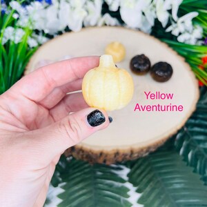 Small Crystal Pumpkin Carving | Rose Quartz | Tiger Eye | Yellow ...