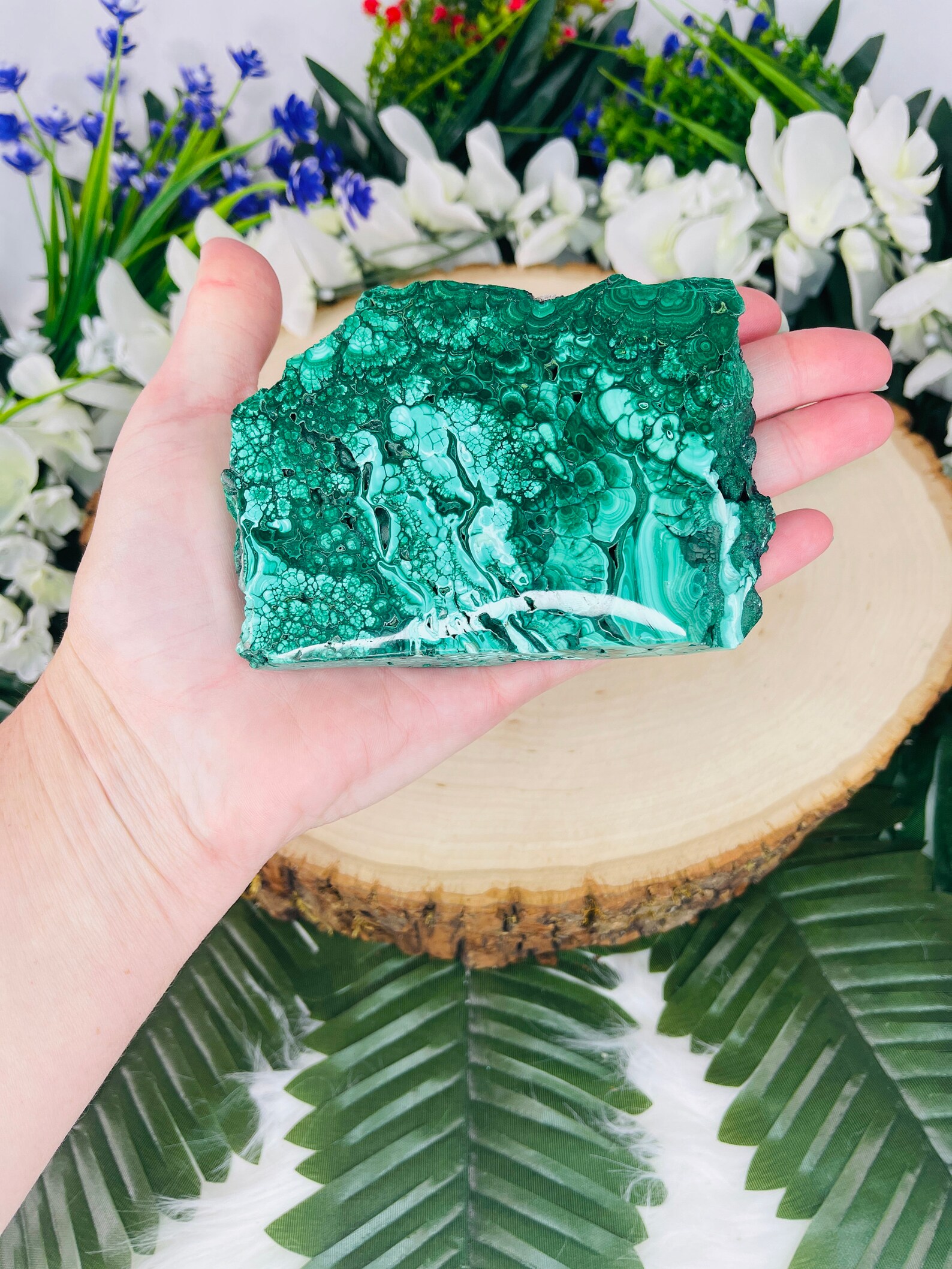 Polished Malachite Slab | Heart Chakra | Transformation | Happiness ...
