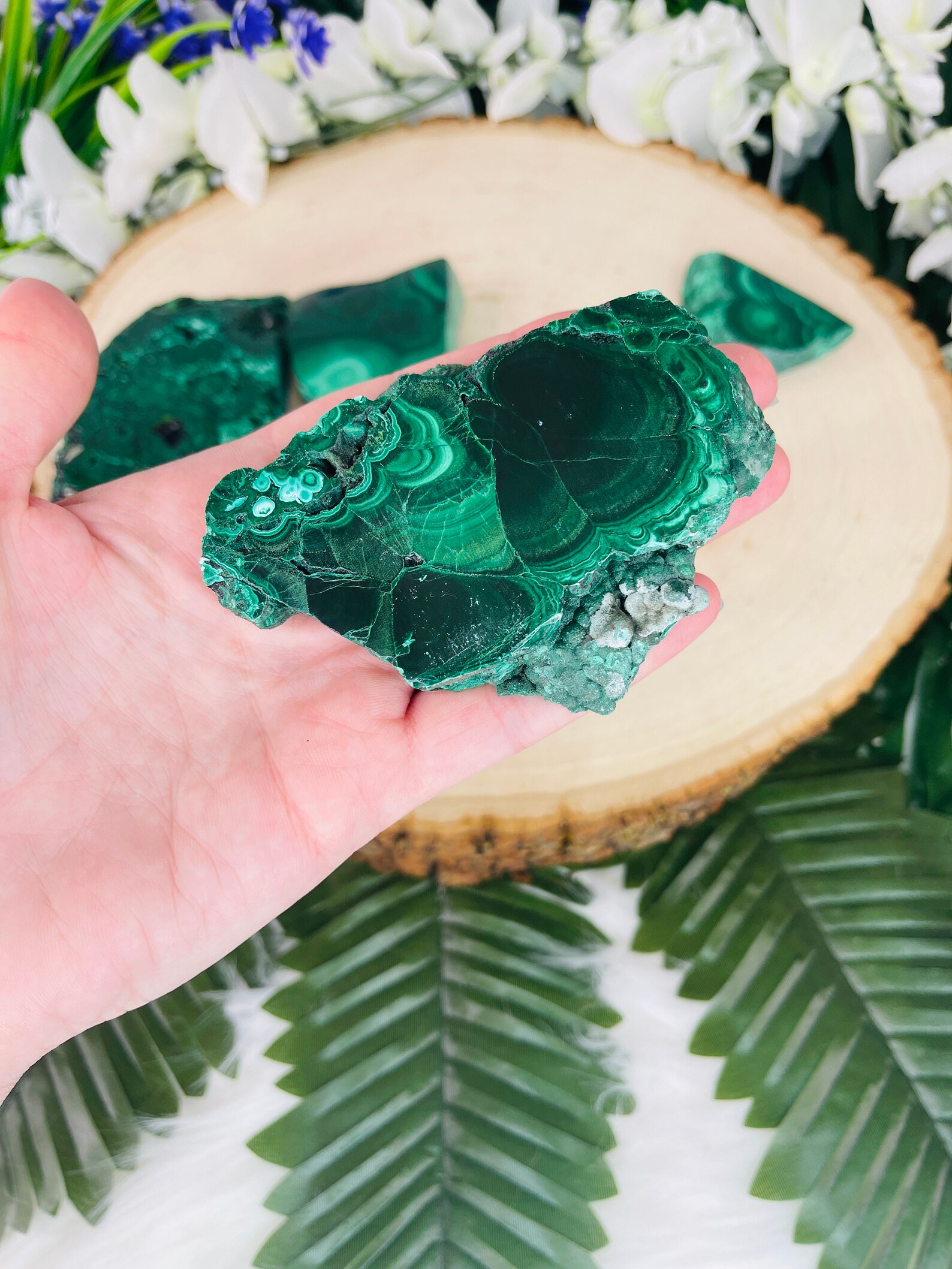 Polished Malachite Slab | Heart Chakra | Transformation | Happiness ...