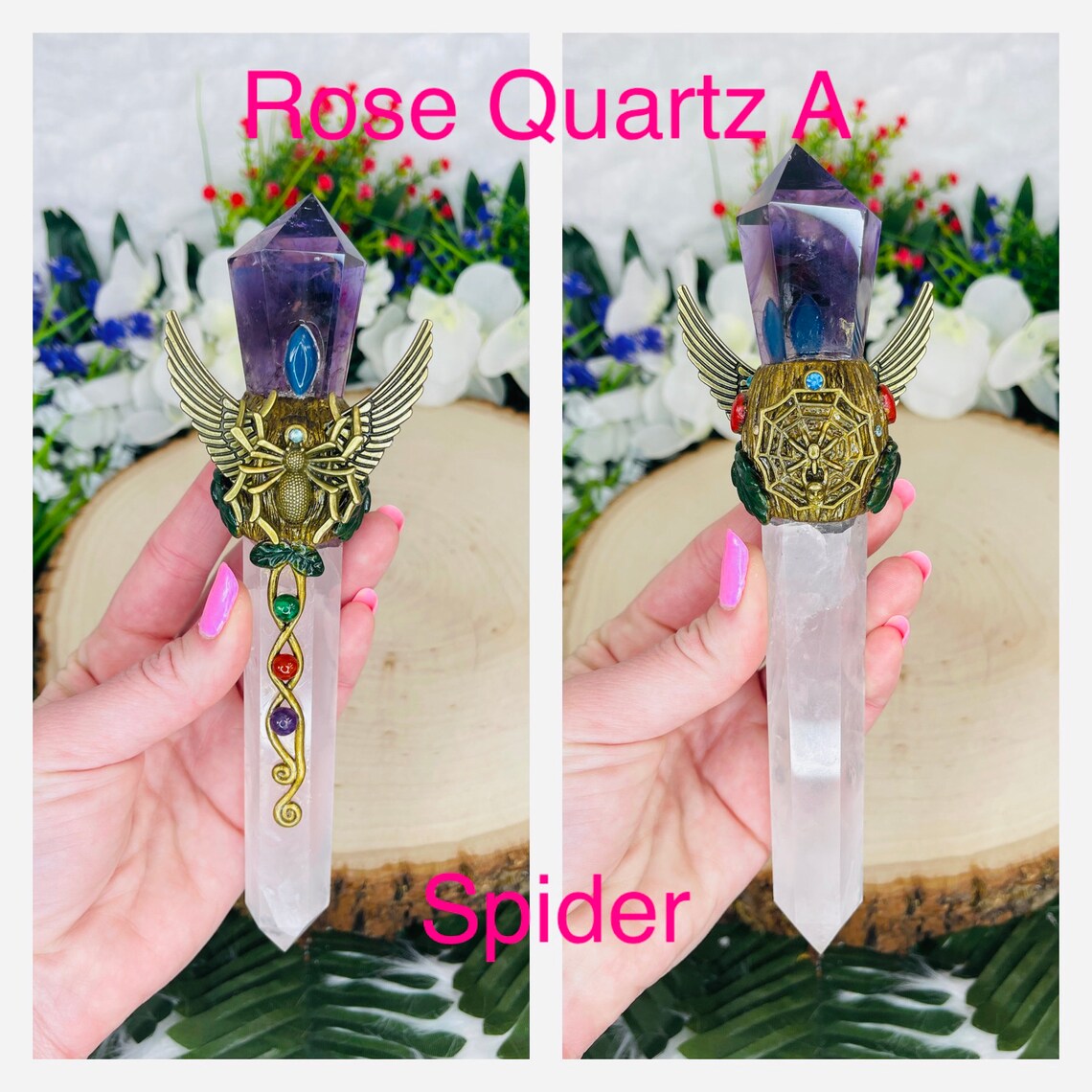Empress Wand Altar Wand Crystal Wand Rose Quartz - Etsy