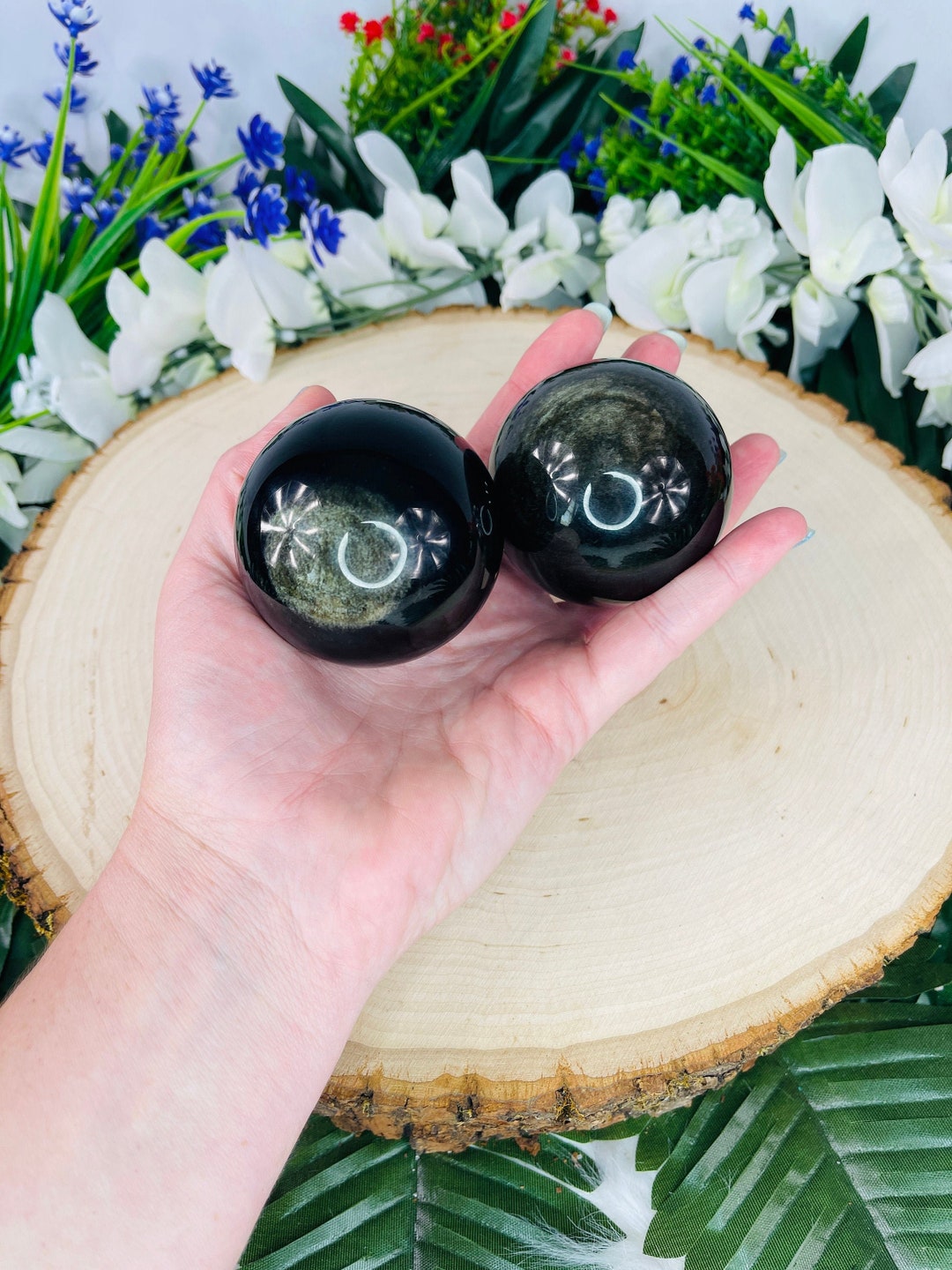 Gold Sheen Obsidian Sphere Scrying Crystal Ball 58mm - Etsy