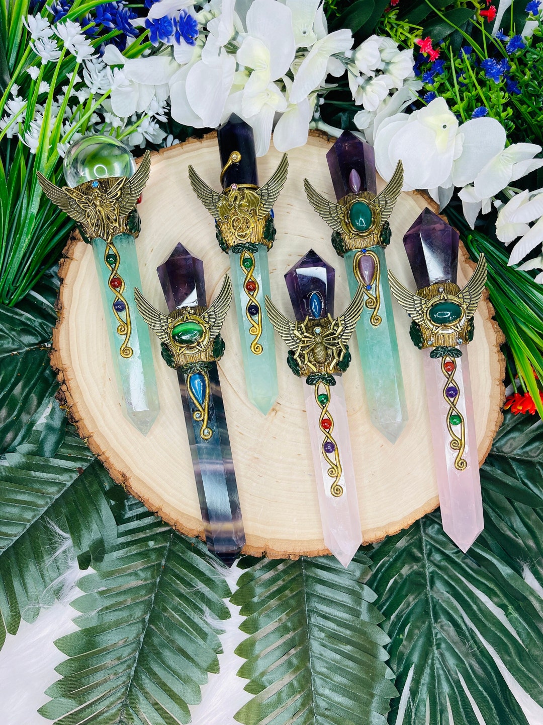 Empress Wand | Altar Wand | Crystal Wand | Rose Quartz, Fluorite ...