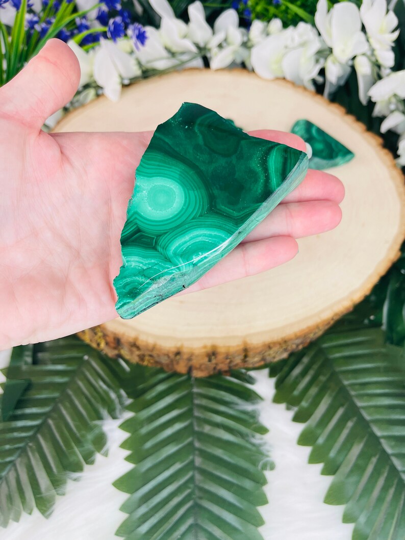 Polished Malachite Slab | Heart Chakra | Transformation | Happiness ...
