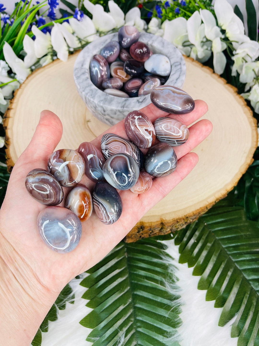 Botswana Agate Tumbles | Pocket Stone | Bra Stone | .5-1.5 Inches - Etsy