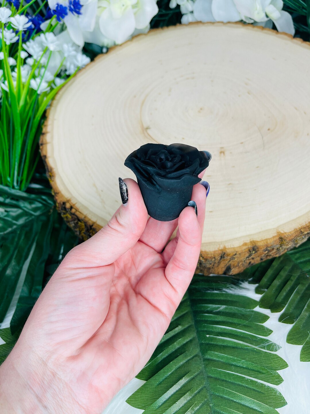 Obsidian Rosebud Carving | Crystal Rose | Approx. 1.5 Inches - Etsy