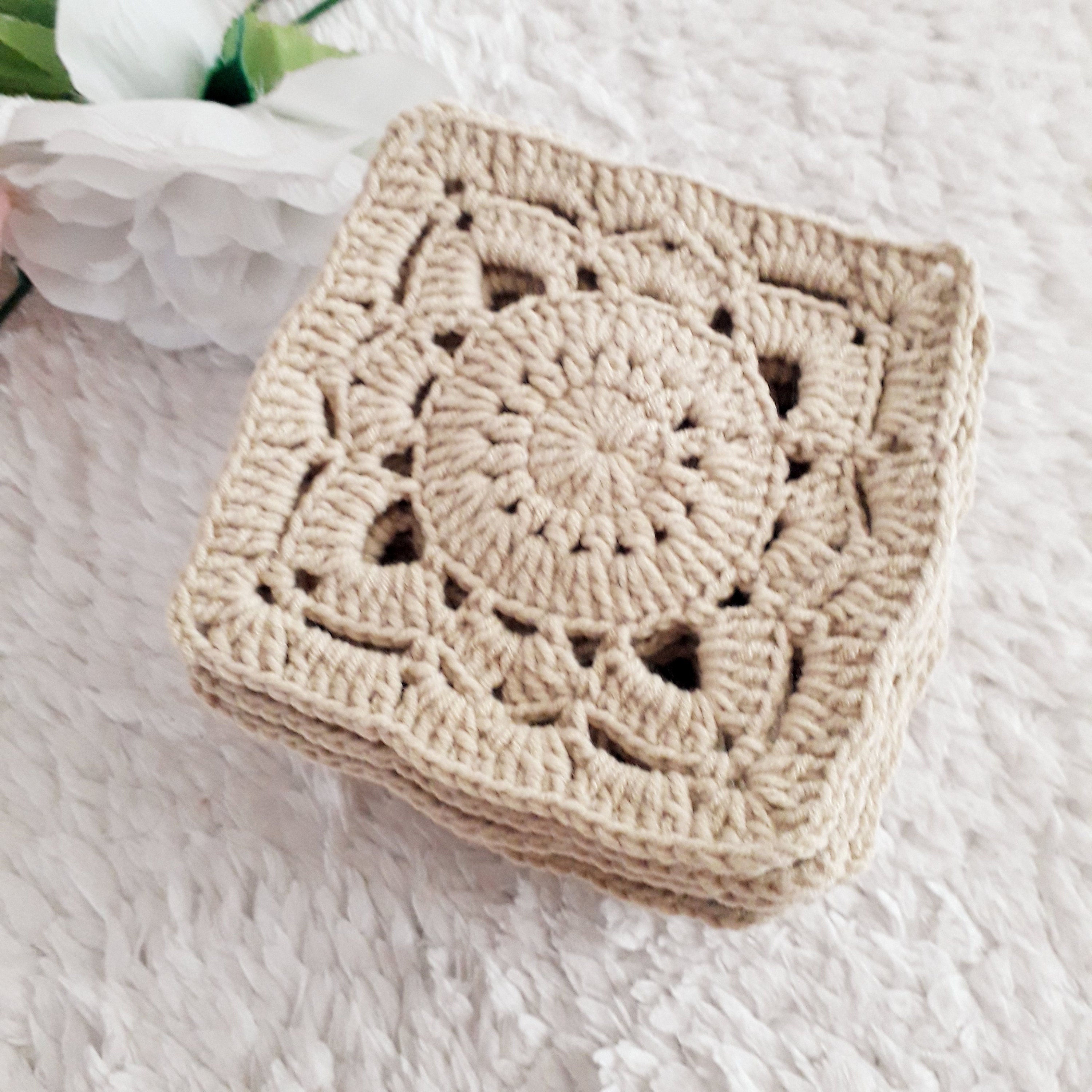 12 Pieces Granny Squares Finished Hand Crochet, Granny Square Motif ...