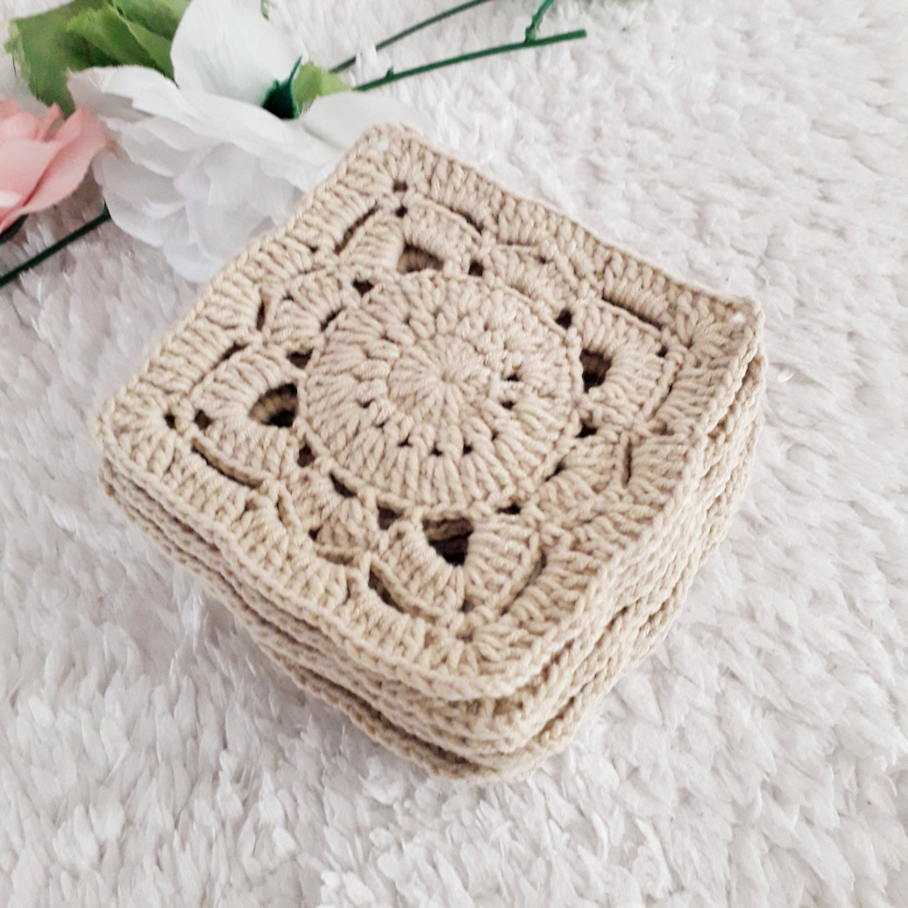 12 Pieces Granny Squares Finished Hand Crochet, Granny Square Motif ...