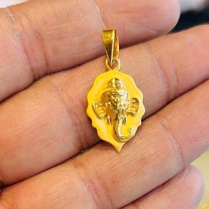 22k Gold Ganesha Pendant-solid Gold Pendant- God Gold Pendant- Spirtual ...