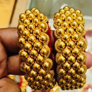 22k Solid Gold Gokhru-solid Gold Rajwada Gokhru Gold Bangle-handcrafted ...