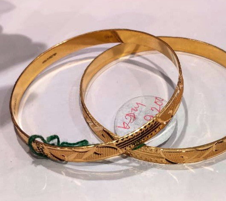 22k Solid Gold Bangle-every Day Wear Gold Bangle-indian Gold Bangle ...