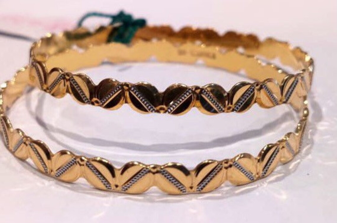 22k Solid Gold Bangle-every Day Wear Gold Bangle-indian Gold Bangle ...