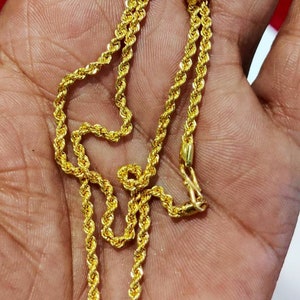 22k Solid Gold Rope Chain-rope Design Gold Chain Indian Gold | Etsy