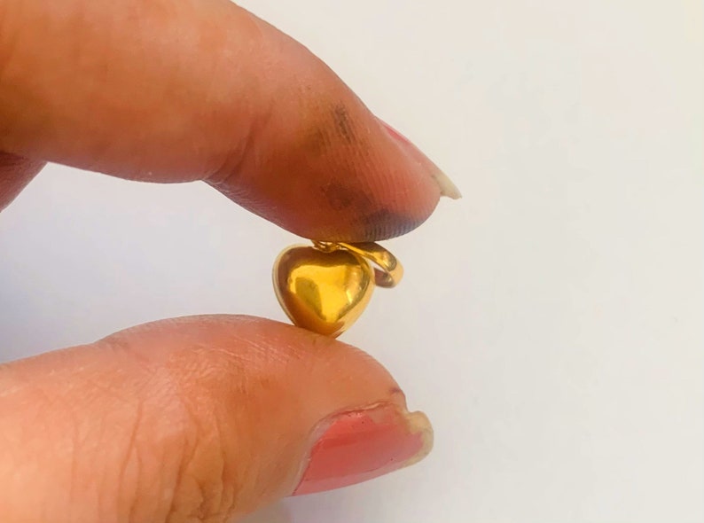 22k Gold Heart Pendant-heart Puff Pendant-solid Gold - Etsy