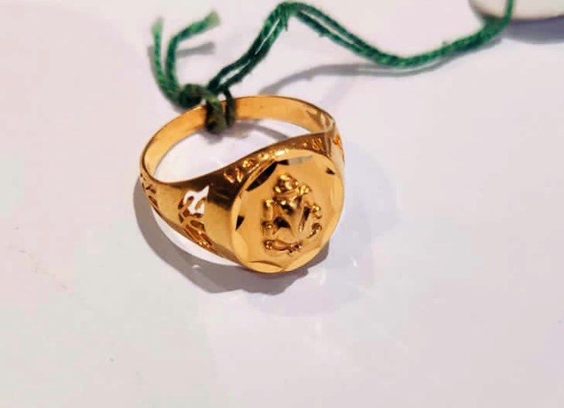 22k Solid Gold Ganesha Ring-indian Gold Ring-solid Gold - Etsy
