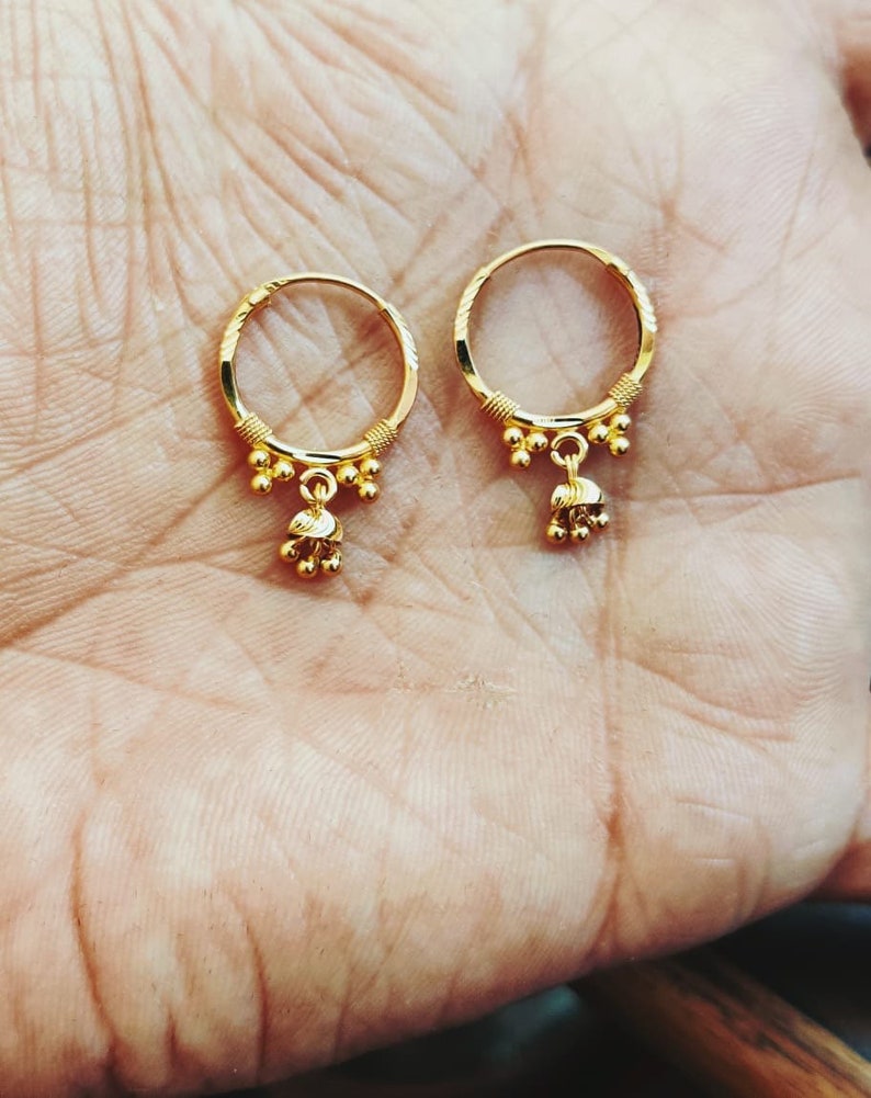 22k Solid Earthy Mined Gold With Tiny Hanged Gold Balls- Solid Gold ...