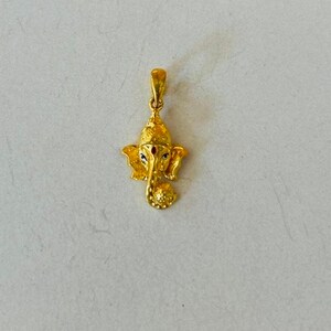 22k Gold Ganesha Pendant- Solid Gold Ganpati Pendant- God Gold Pendant ...