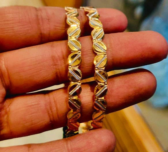 22k Solid Gold Bangle-every Day Wear Gold Bangle-indian Gold Bangle ...