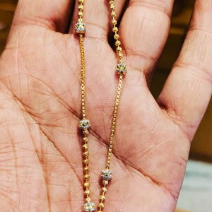 22k Solid Gold Ball Chain-7.3 Gram Gold Chain- Indian Gold Chain-indian ...