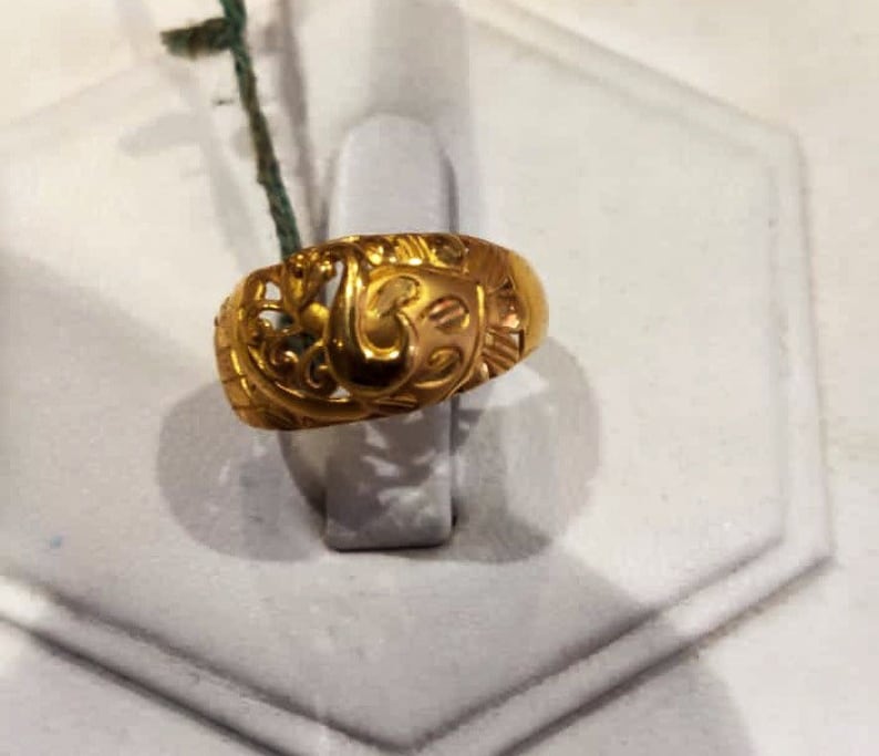22k Solid Gold Ganesha Ring-indian Gold Ring-solid Gold Ring-spiritual ...