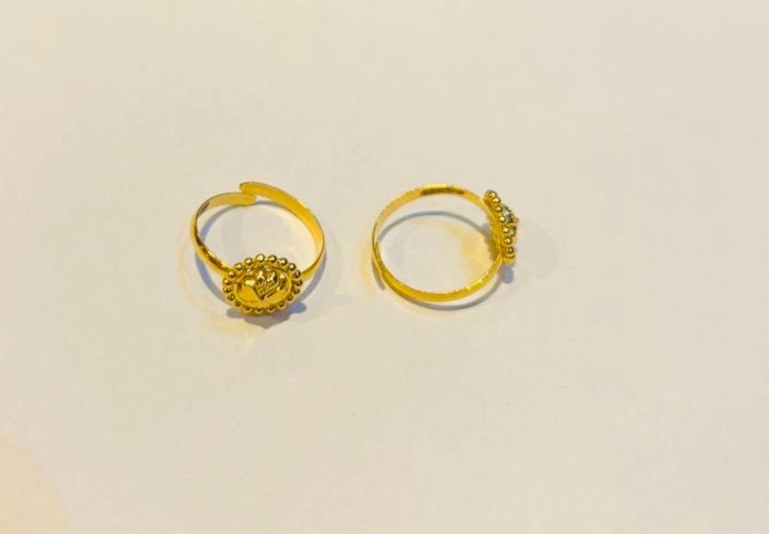 22k Solid Gold Toe Ring-indian Gold Toe Ring-gold Toe Ring-floral Toe ...