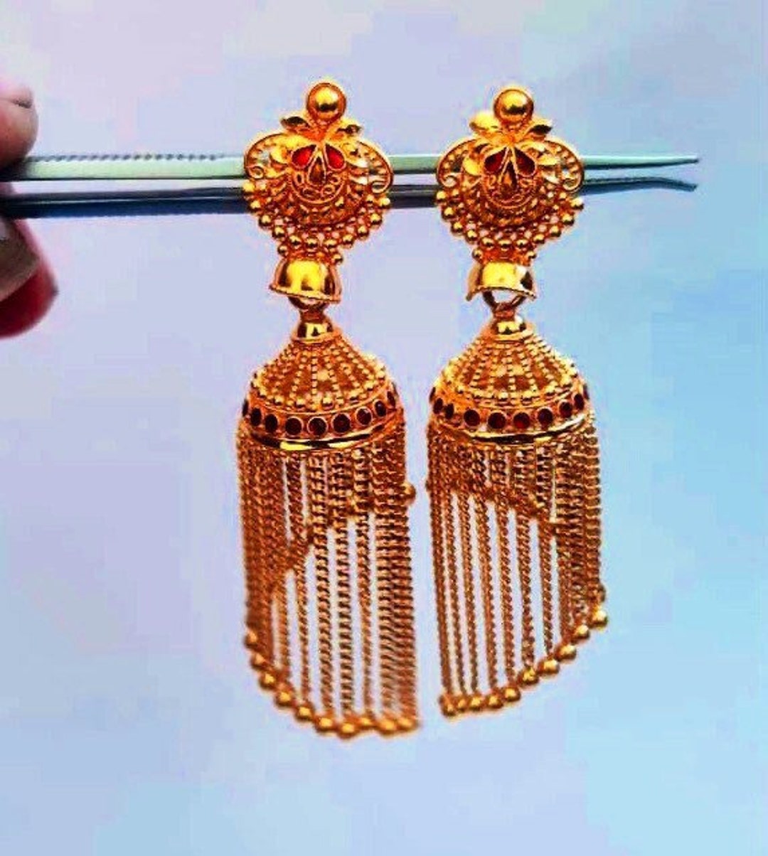 22k Gold Jhumkas-indian Gold Jhumka-solid Gold Jhumka-indian - Etsy