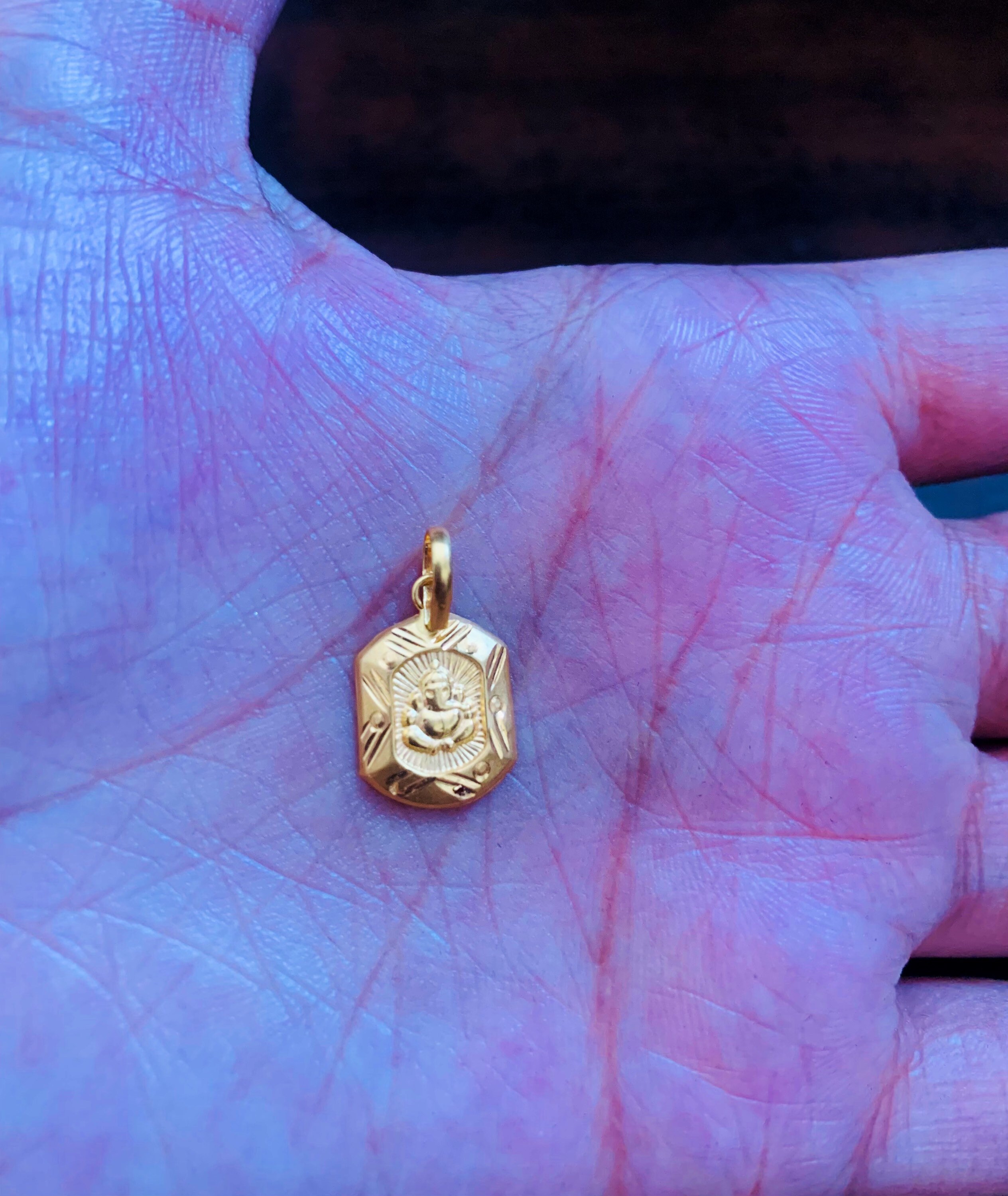 22k Gold Ganesha Pendant-solid Gold Pendant God Gold Pendant - Etsy