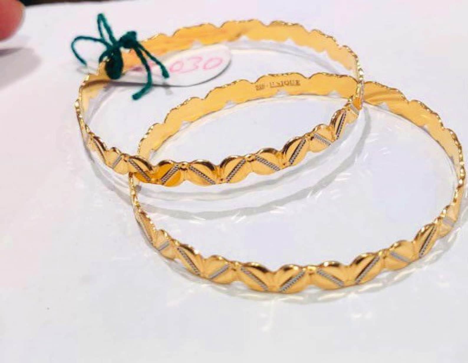 22k Solid Gold Bangle-every Day Wear Gold Bangle-indian Gold Bangle ...
