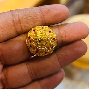 22k Solid Gold Coin Ring-antique Gold Coin Ring- Solid Gold Early Coin ...