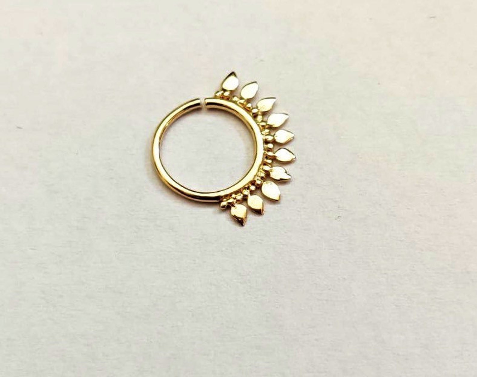 18k Solid Gold nose ring nose gold hoop gold nose ring | Etsy