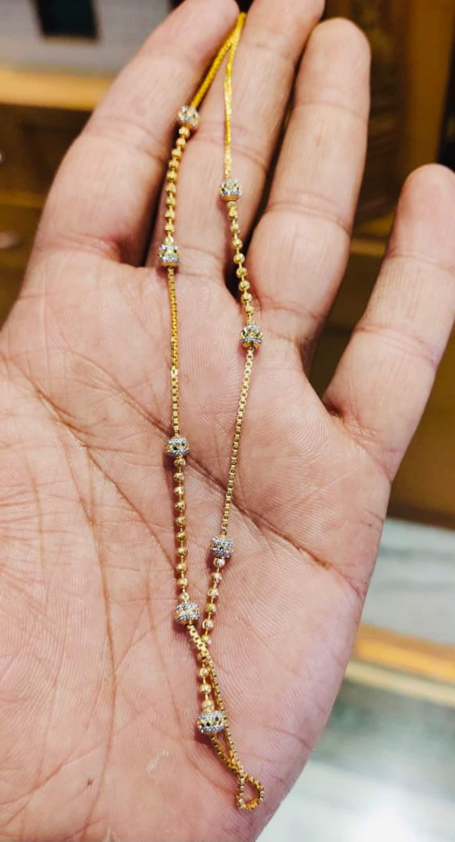 22k Solid Gold Ball Chain-7.3 Gram Gold Chain Indian Gold - Etsy