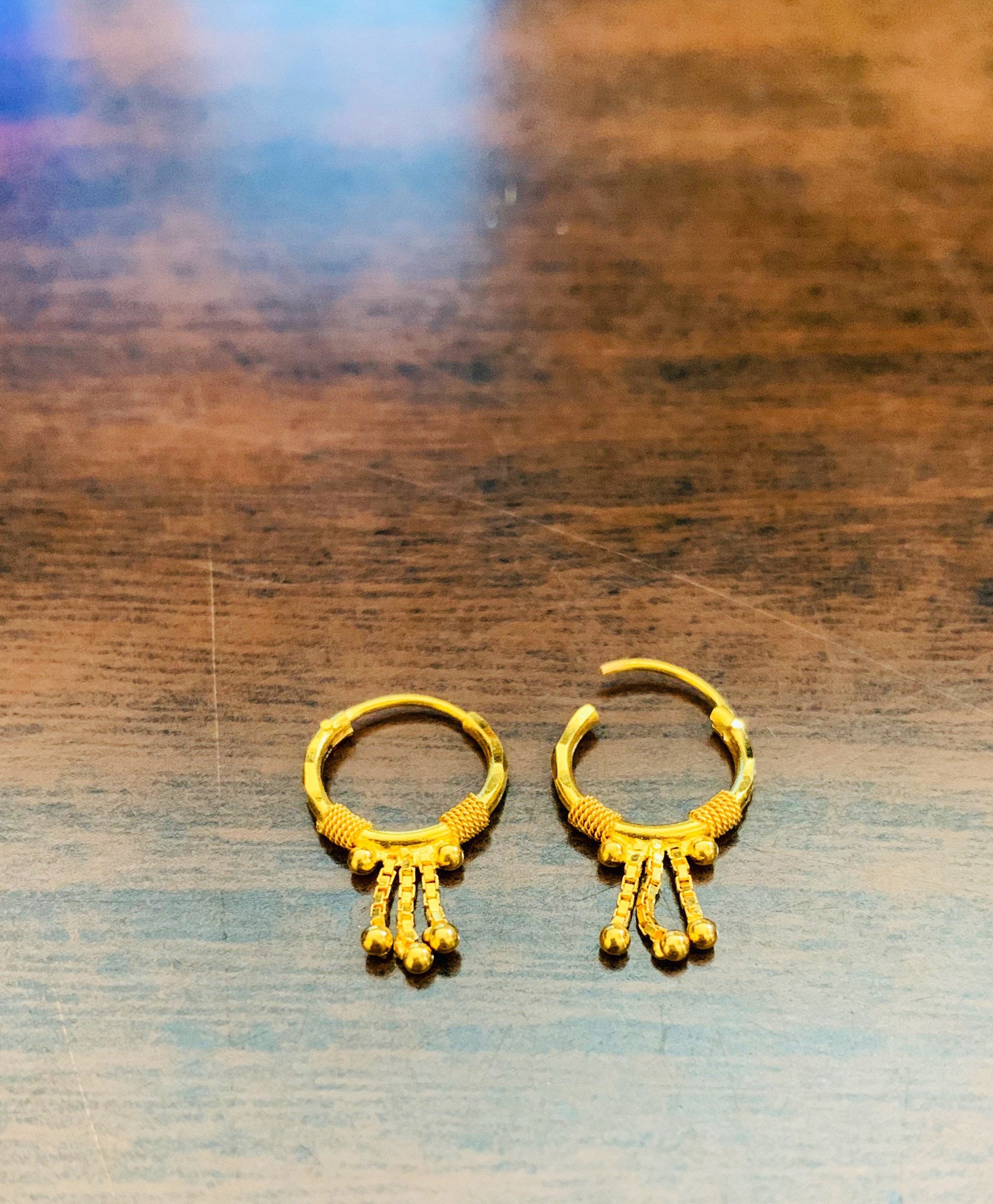 22k Gold Hoops Carved Gold Earring Solid Carved Gold Hoops - Etsy