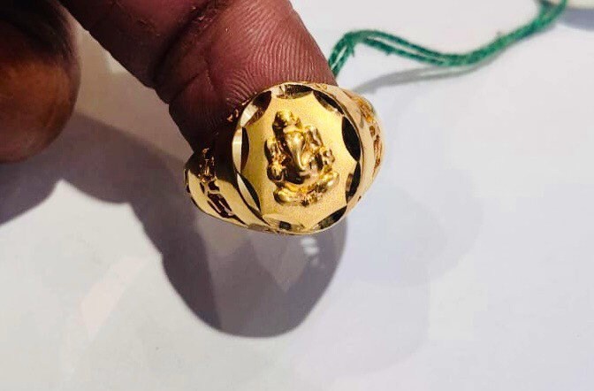22k Solid Gold Ganesha Ring-indian Gold Ring-solid Gold Ring-spiritual ...