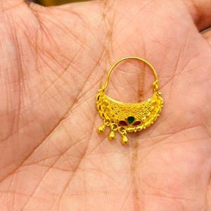 22k Solid Gold Nath or Gold Nose Ring-real Solid Gold Nose Jewellery or ...