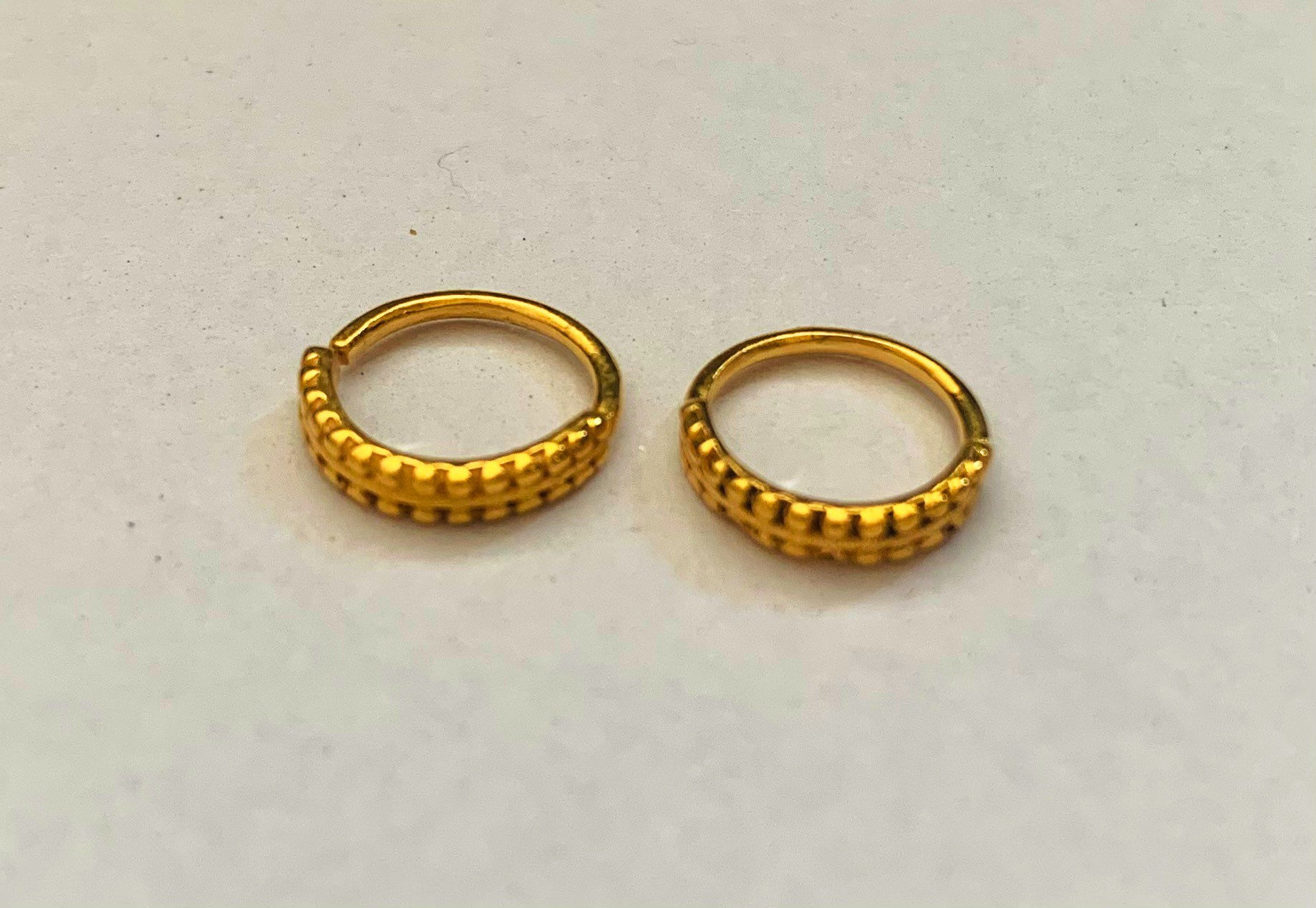 22k Solid Gold Tiny Hoops-tragus Solid Gold Hoop-cartilage Hoop-conch ...
