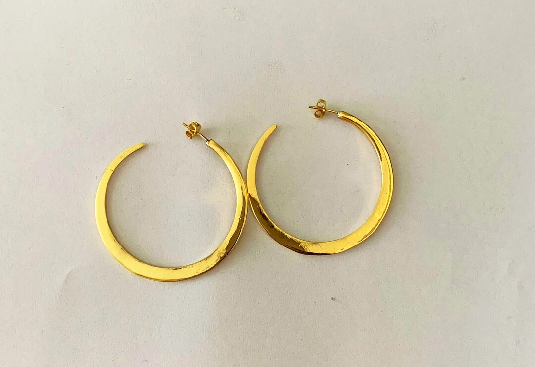 22k Gold Hoops, Solid Gold Earring, Solid Gold Hoops, Large Gold Hoops ...