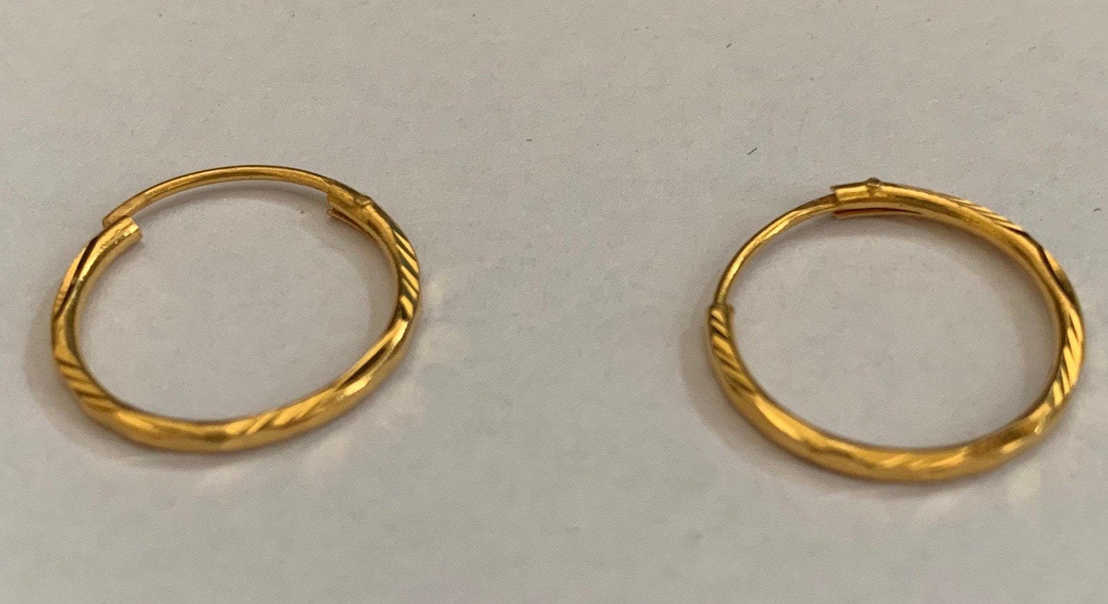 22k Gold Hoops Gold Earring Solid Gold Hoops Tiny Gold - Etsy