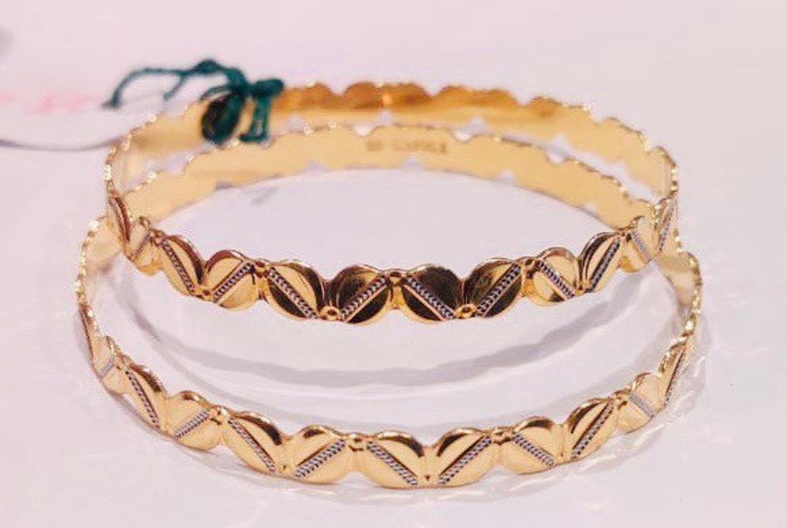 22k Solid Gold Bangle-every Day Wear Gold Bangle-indian Gold Bangle ...