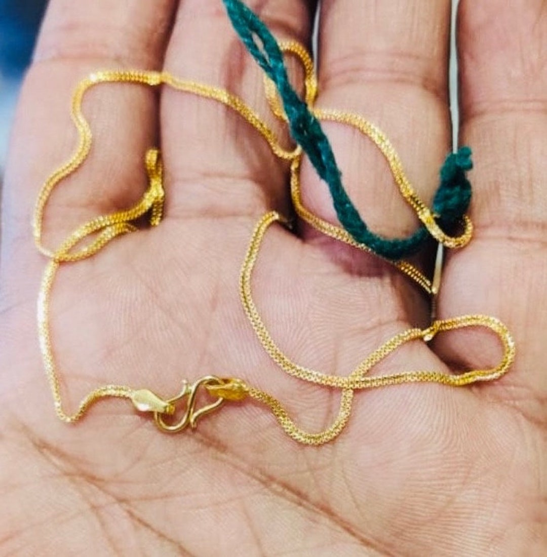 22k Solid Gold Chain- Handmade Gold Chain- Indian Gold Chain- Indian ...