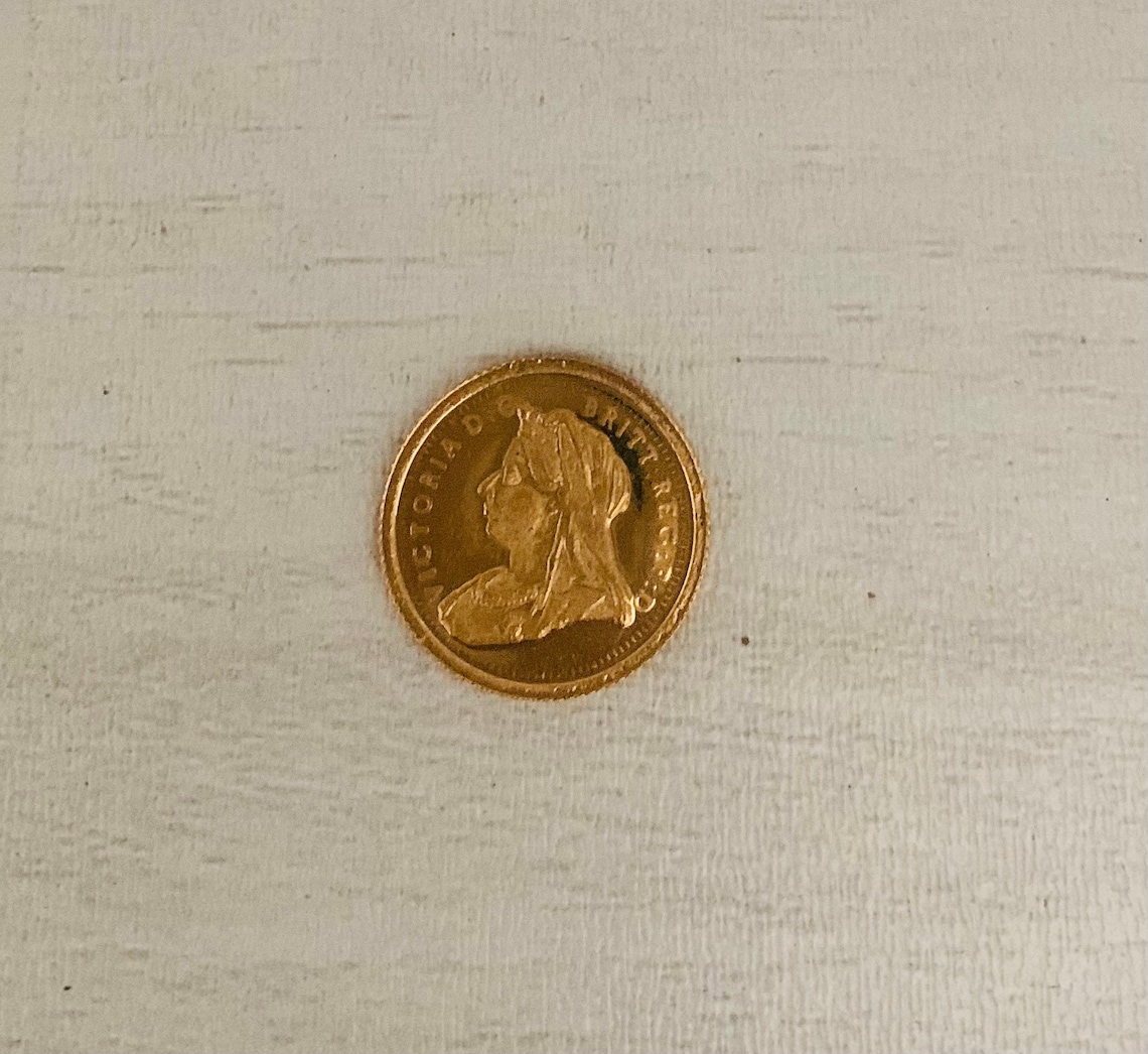 22ct Gold Coin- 1872 Genuine Antique Handmade Solid Gold Coin- 2 Grams ...