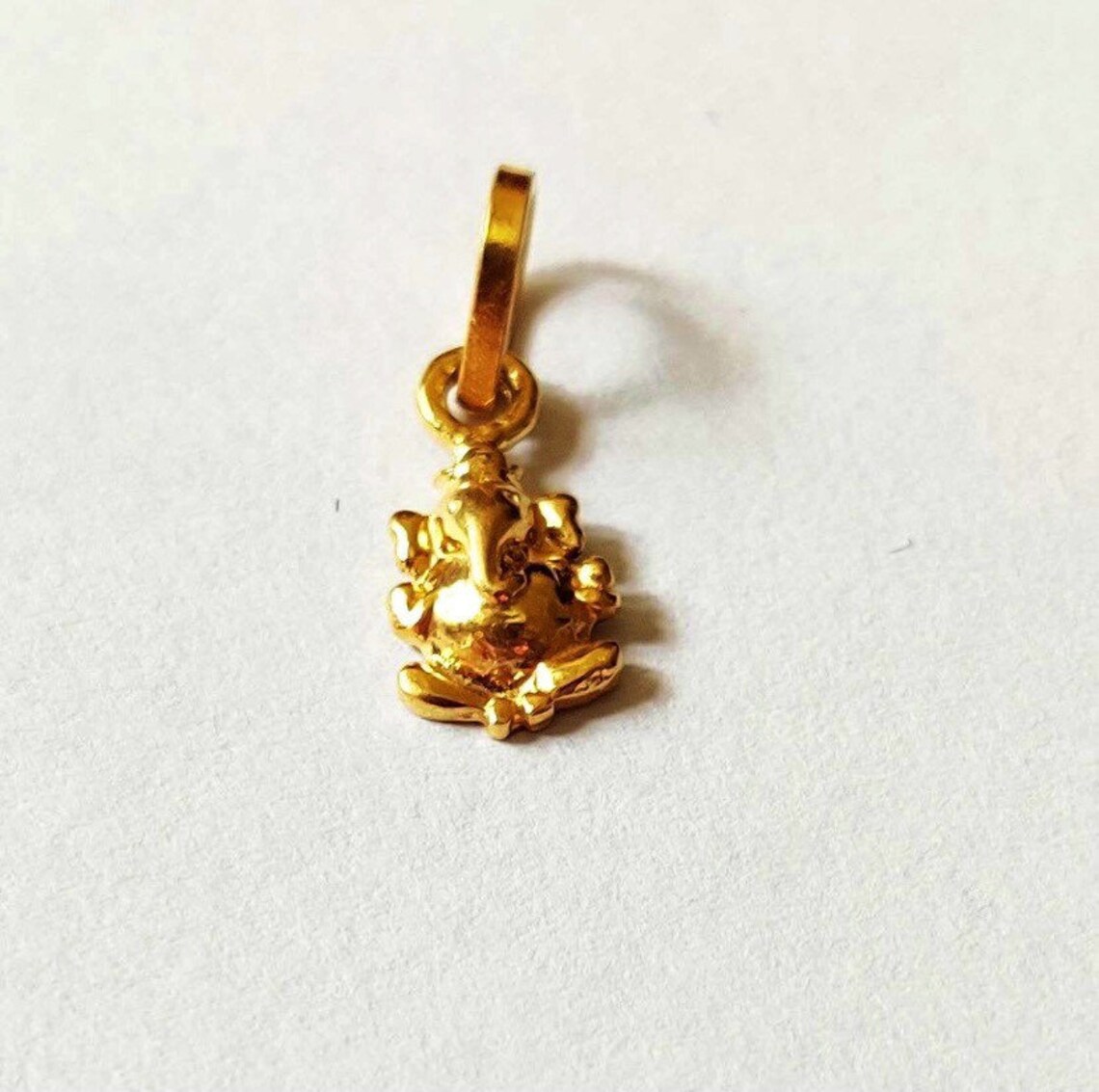 22k Solid Gold Ganesha Pendant-tiny Gold Pendant-lord Ganesha - Etsy