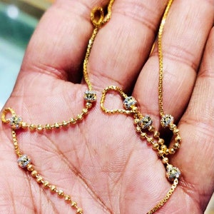 22k Solid Gold Ball Chain-7.3 Gram Gold Chain- Indian Gold Chain-indian ...
