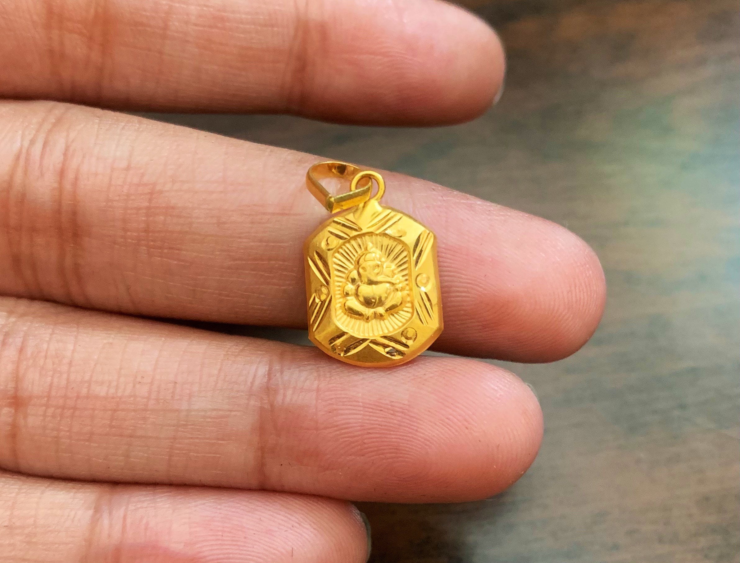 22k Gold Ganesha Pendant-solid Gold Pendant God Gold Pendant - Etsy