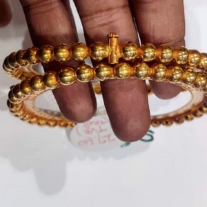 22k Solid Gold Rajwada Gold Ball Gokhru Kada-real Gold Kada-indian Gold ...