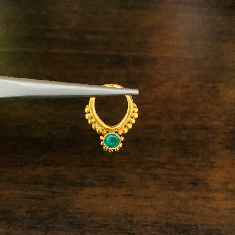 Septum Ring 22k Gold Indian - Etsy UK